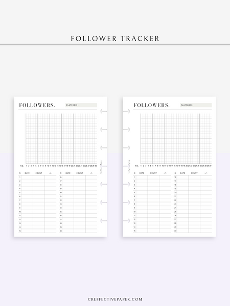 N131-1 | Follower & Subscriber Tracker for Social Media – CreffectivePaper