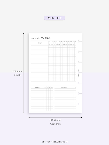 T130 | Monthly, Weekly, Daily Tracker – CreffectivePaper
