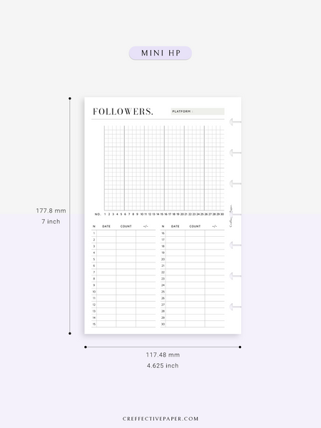 N131-1 | Follower & Subscriber Tracker for Social Media – CreffectivePaper