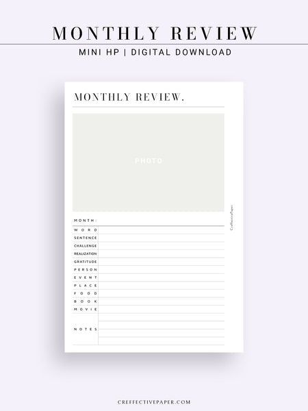 M119 | Monthly Review, Month at a Glance, Monthly Overview ...