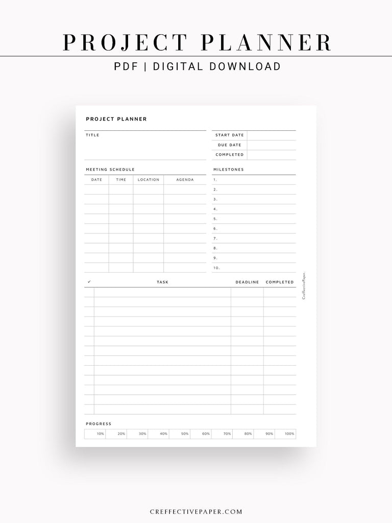 N106 | Project Planner Template – CreffectivePaper