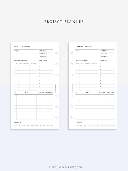 N106 | Project Planner Template – CreffectivePaper