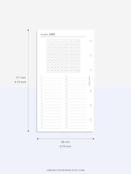 T102 | 100 Bucket List & Dream Log Template – CreffectivePaper