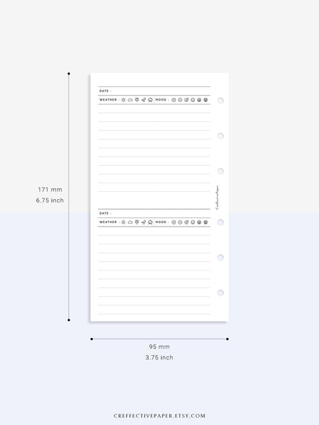 D112_2DO1P | Daily Journal Diary Printable Pages, Line Dot Grid Notes ...