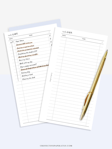 D103 | Daily Task List, To-do Organizer, Checklist – CreffectivePaper