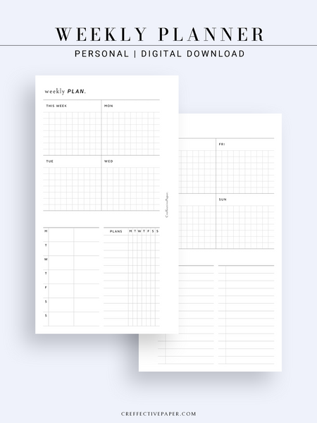 W121 | Weekly Planner, WO2P – CreffectivePaper