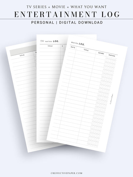 T121 | TV Series Tracker, Movie Journal, Entertainment Log Bundle ...