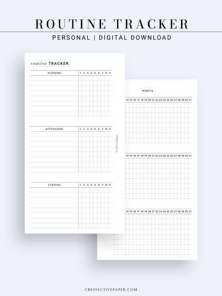 T129 | Monthly Routine Tracker – CreffectivePaper