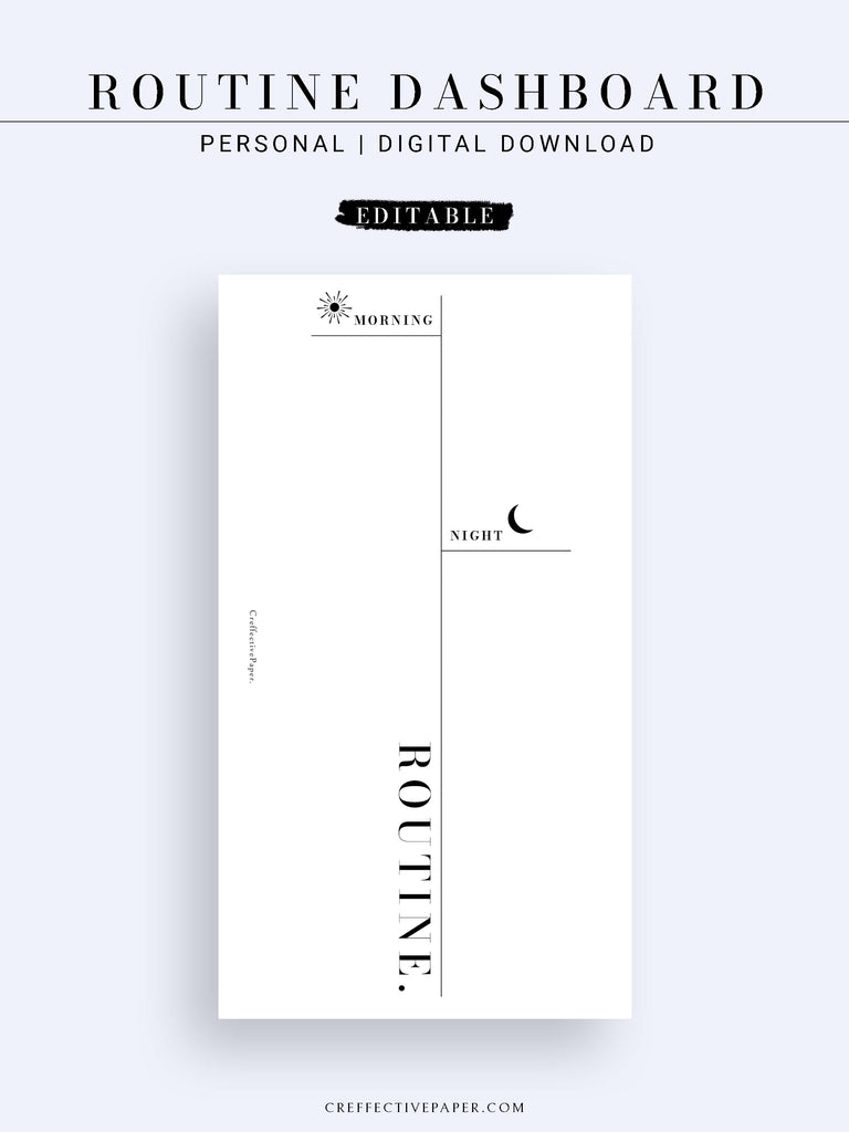 DA107 | Morning & Night Routines Dashboard, Editable PDF – CreffectivePaper
