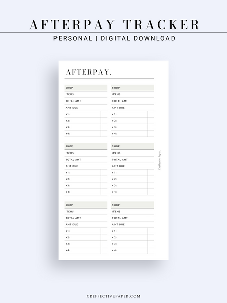 T131 | Afterpay Tracker – CreffectivePaper