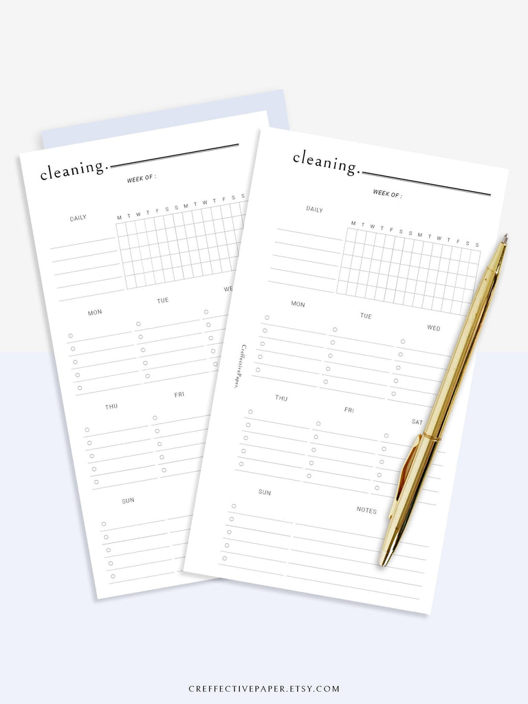 T115 | Cleaning Checklist Tracker Template – CreffectivePaper