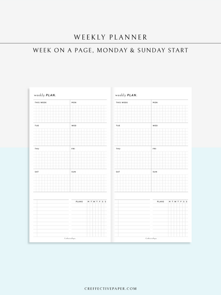 W122 | Weekly Planner, WO1P – CreffectivePaper