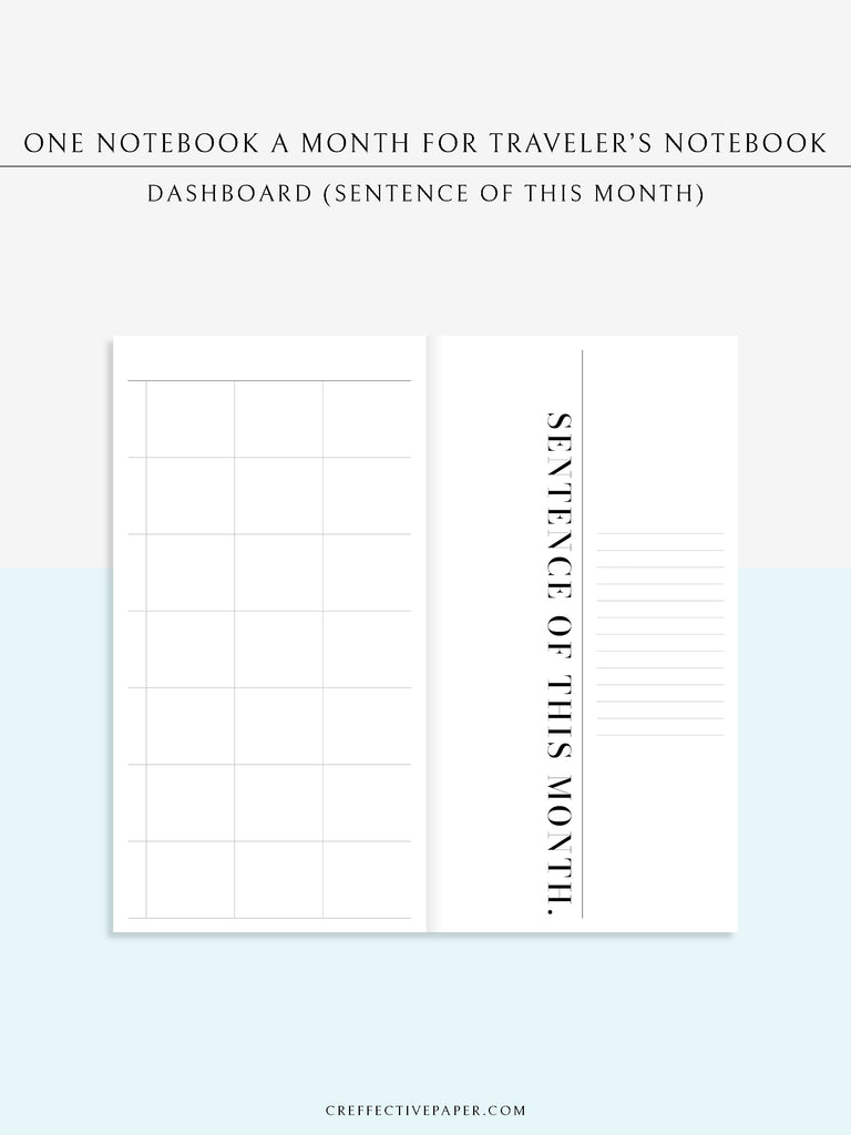 D120 | One Notebook A Month for Traveler's Notebook – CreffectivePaper