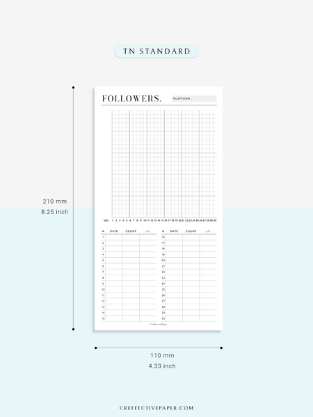 N131-1 | Follower & Subscriber Tracker for Social Media – CreffectivePaper