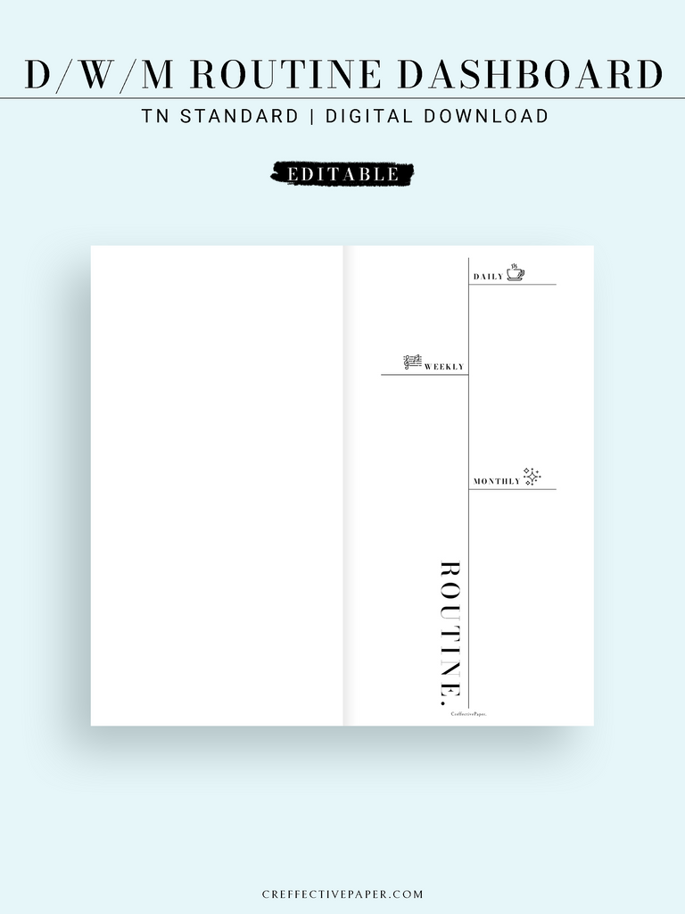 DA122 | Editable Daily & Weekly & Monthly Routine Dashboard ...