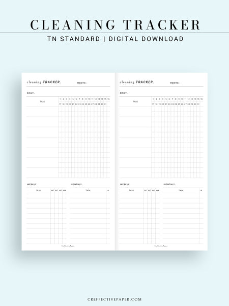 T120 | Monthly+Weekly+Daily Cleaning Tracker, Home Management ...
