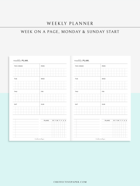W122 | Weekly Planner, WO1P – CreffectivePaper