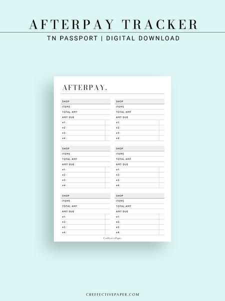 T131 | Afterpay Tracker – CreffectivePaper