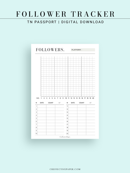 N131-1 | Follower & Subscriber Tracker for Social Media – CreffectivePaper