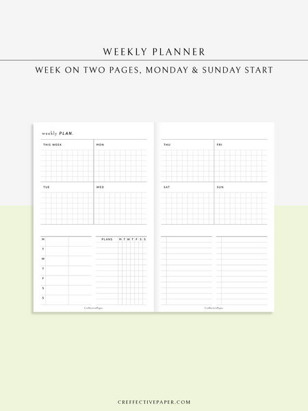 W121 | Weekly Planner, WO2P – CreffectivePaper