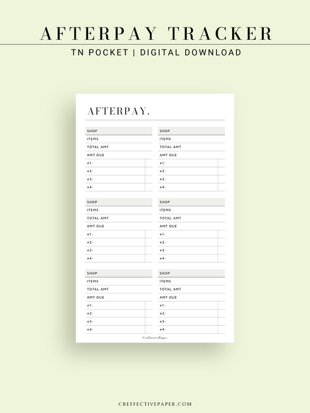 T131 | Afterpay Tracker – CreffectivePaper