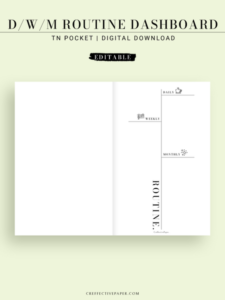 DA122 | Editable Daily & Weekly & Monthly Routine Dashboard ...