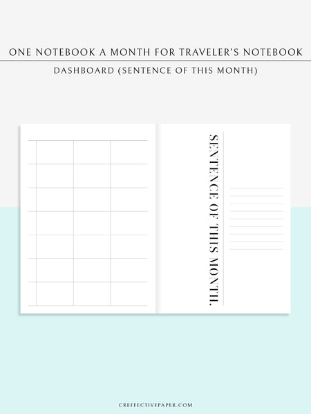 One Notebook A Month for Traveler's Notebook – CreffectivePaper