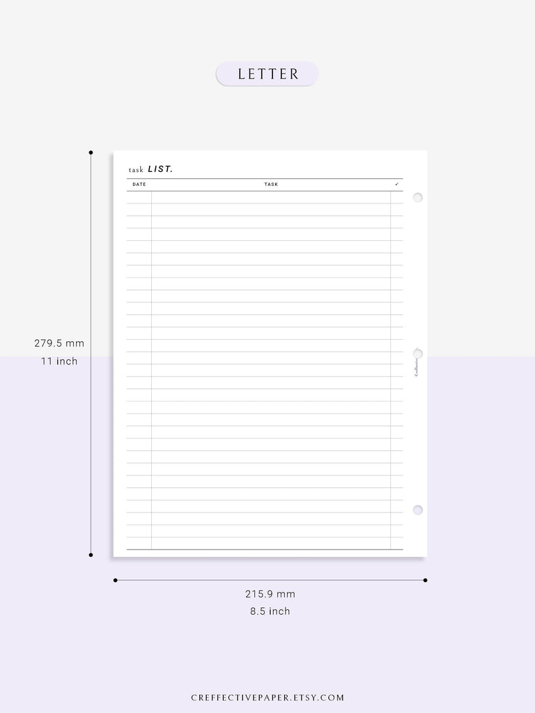 D103 | Daily Task List, To-do Organizer, Checklist – CreffectivePaper