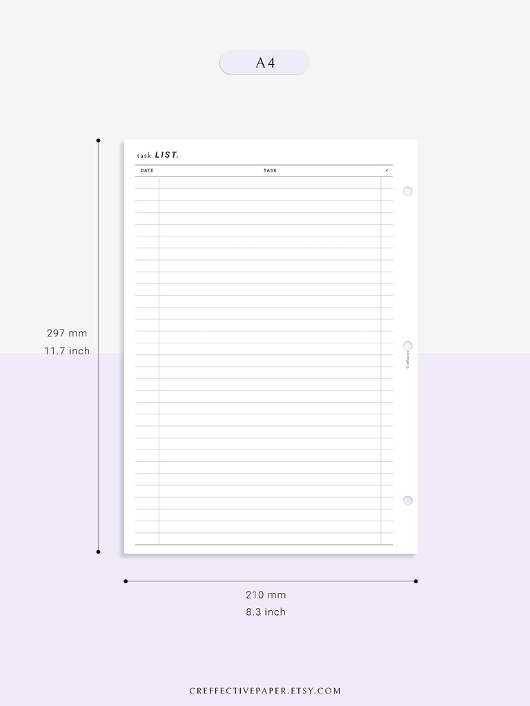 D103 | Daily Task List, To-do Organizer, Checklist – CreffectivePaper