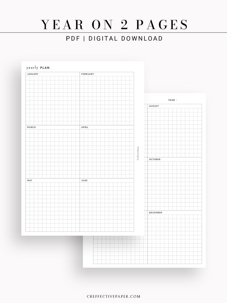 Y105 | Year on 2 Pages, Grid Layout – CreffectivePaper
