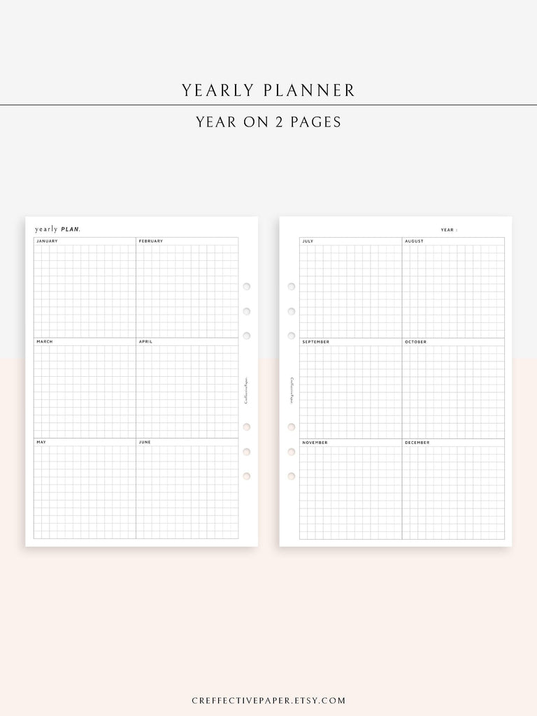 Y105 | Year on 2 Pages, Grid Layout – CreffectivePaper
