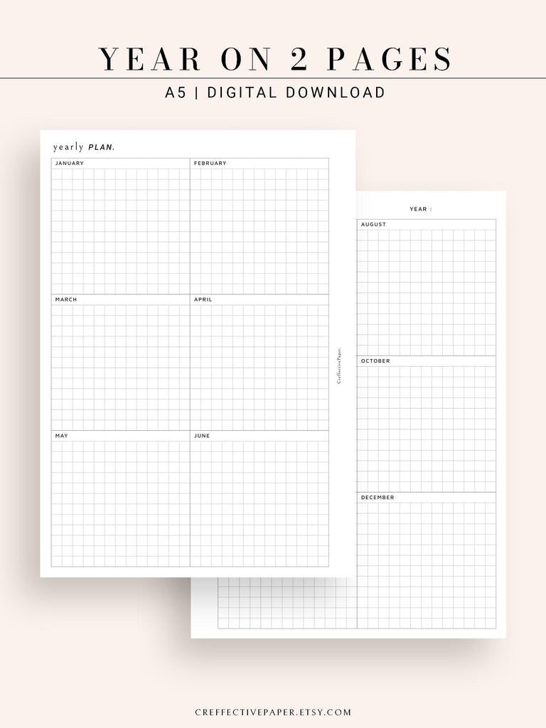 Y105 | Year on 2 Pages, Grid Layout – CreffectivePaper