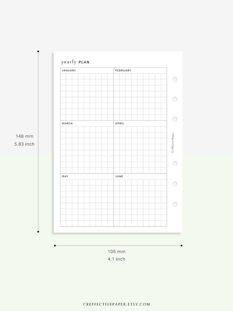 Y105 | Year on 2 Pages, Grid Layout – CreffectivePaper