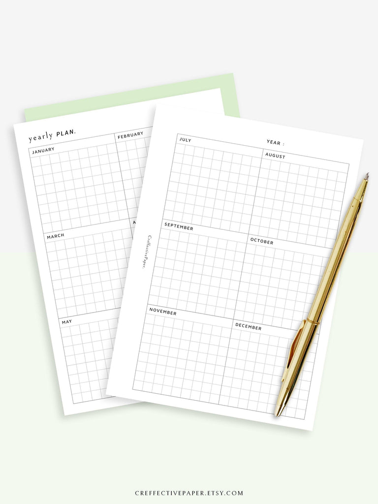 Y105 | Year on 2 Pages, Grid Layout – CreffectivePaper