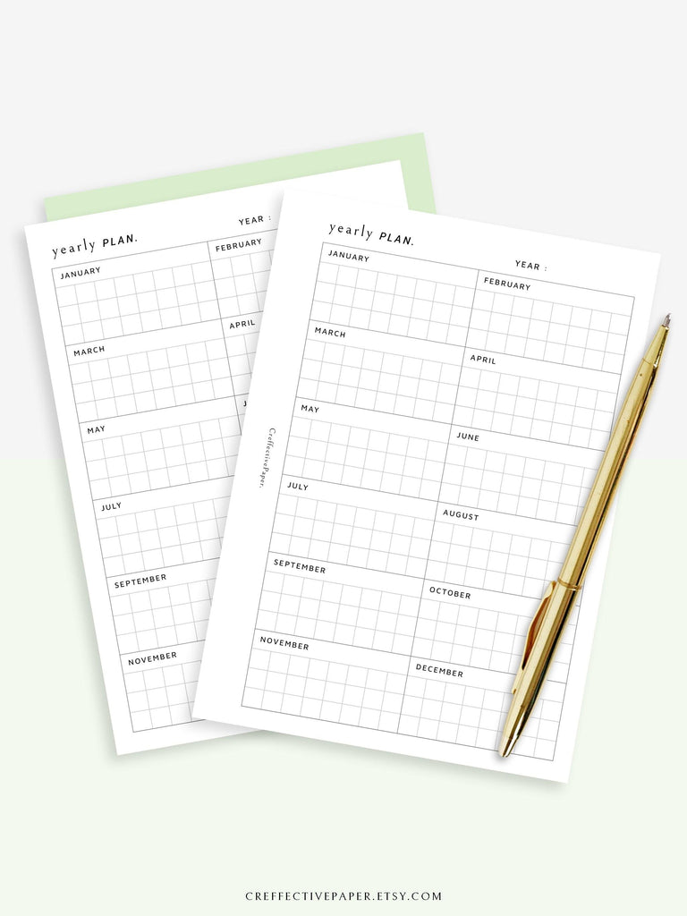 Y106 | Year on a Page, Grid Layout – CreffectivePaper