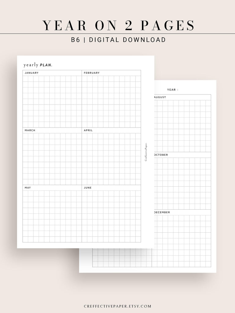 Y105 | Year on 2 Pages, Grid Layout – CreffectivePaper