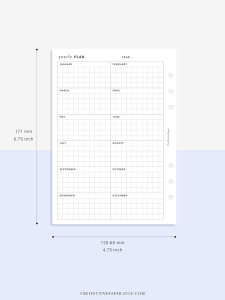 Y106 | Year on a Page, Grid Layout – CreffectivePaper
