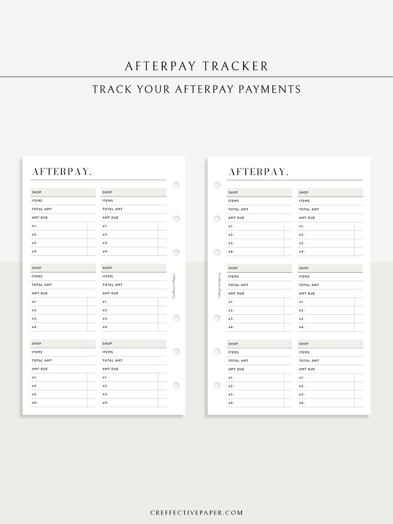 T131 | Afterpay Tracker – CreffectivePaper