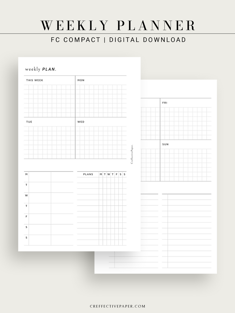 W121 | Weekly Planner, WO2P – CreffectivePaper