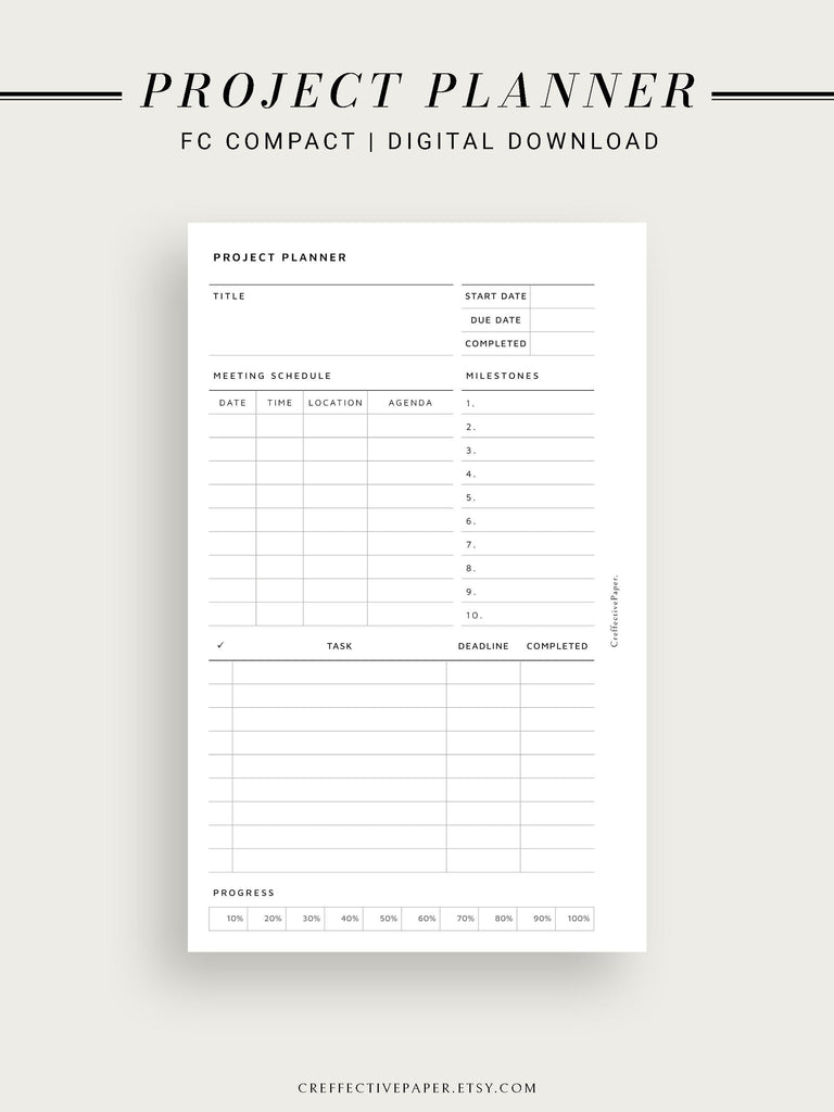 N106 | Project Planner Template – CreffectivePaper