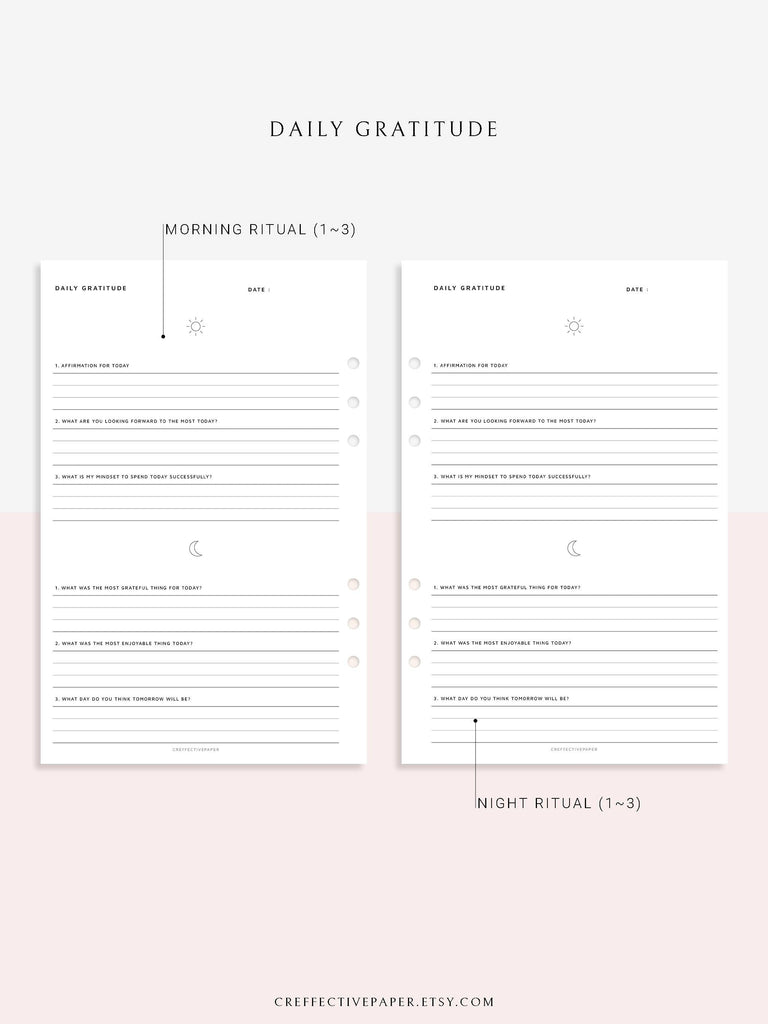 D104 | Daily Gratitude Journal with Morning & Night Ritual for Positiv ...