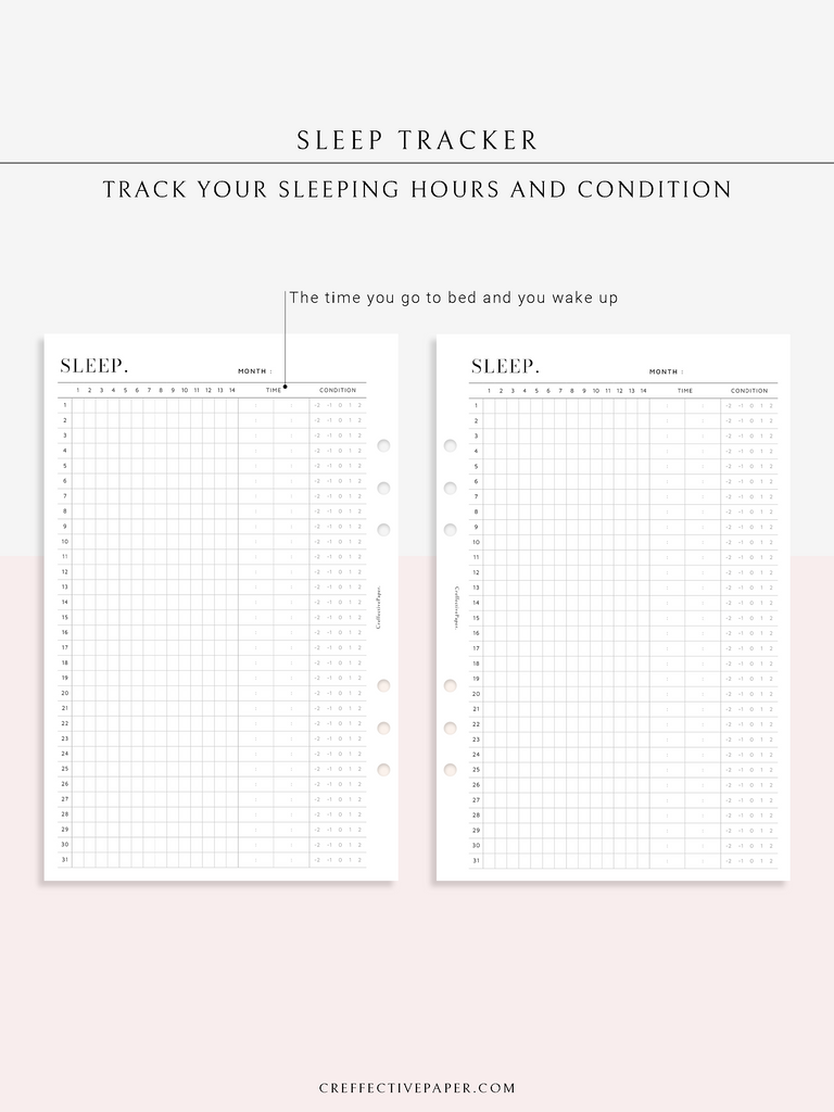 T132 | Monthly Sleep Tracker – CreffectivePaper