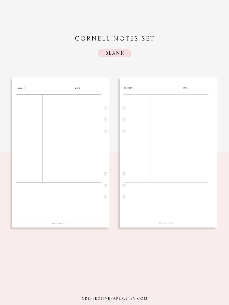 Cornell Notes Full Size Template
