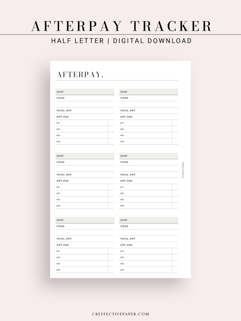 T131 | Afterpay Tracker – CreffectivePaper