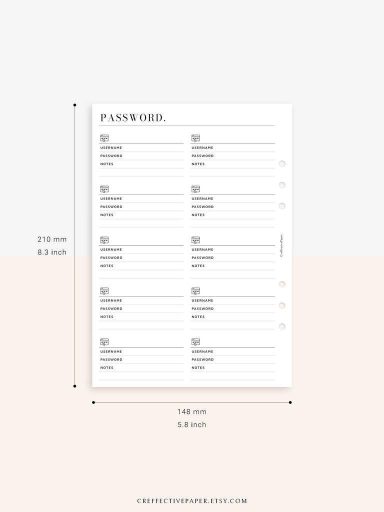 T119 | Website Login Password Tracker – CreffectivePaper