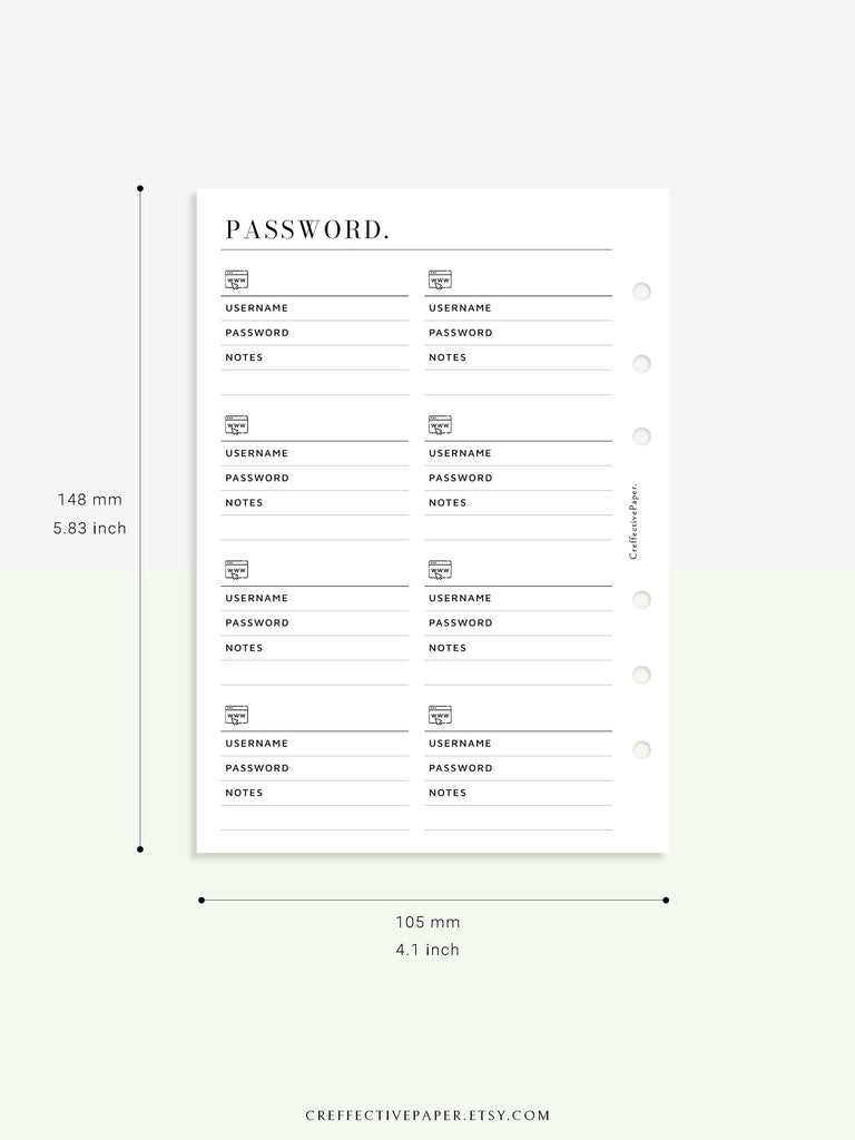 T119 | Website Login Password Tracker – CreffectivePaper