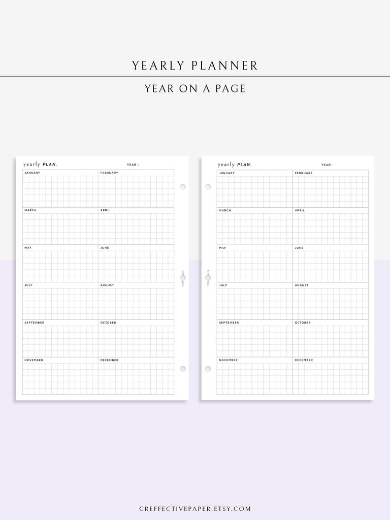 Y106 | Year on a Page, Grid Layout – CreffectivePaper