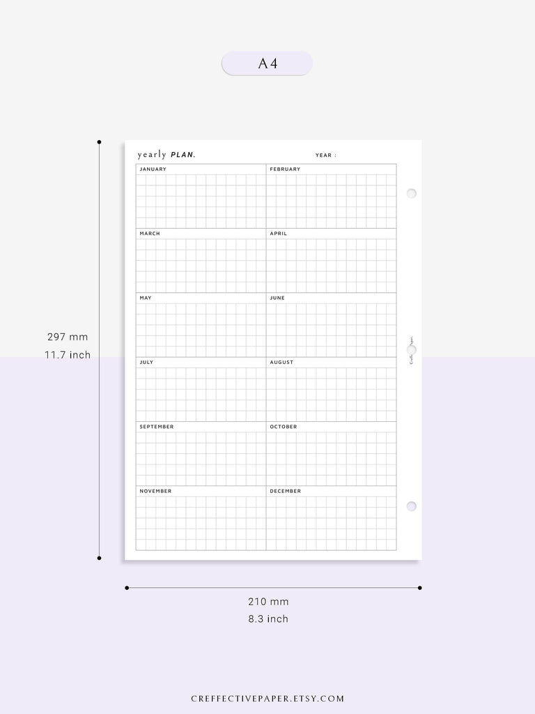 Y106 | Year on a Page, Grid Layout – CreffectivePaper