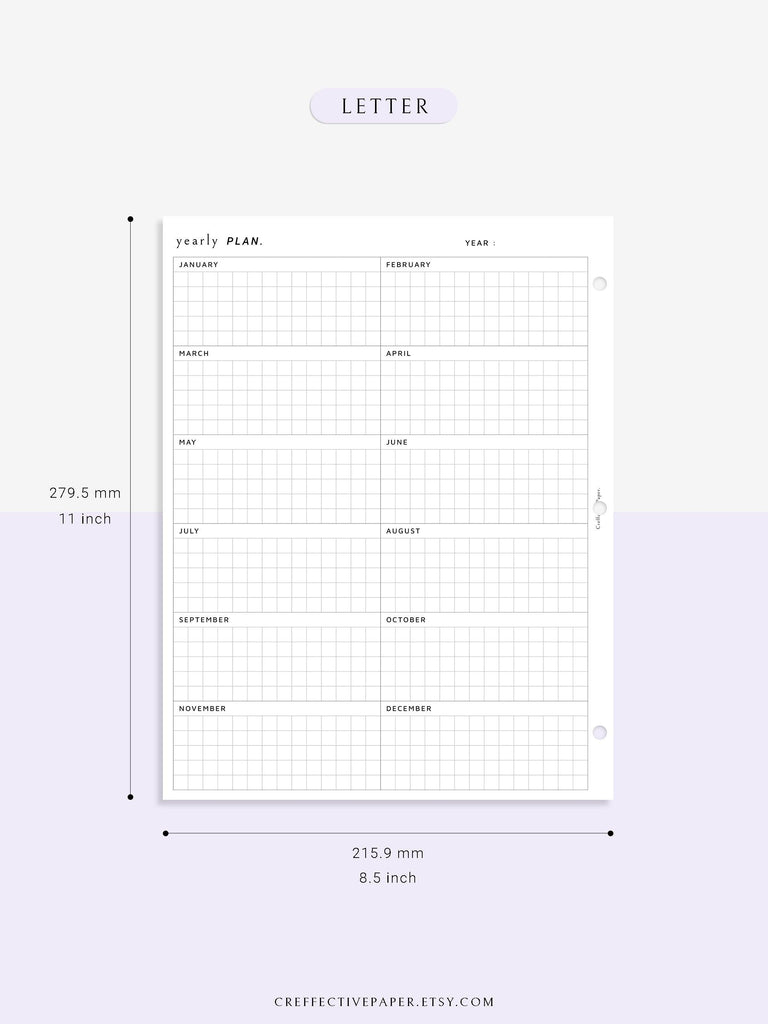 Y106 | Year on a Page, Grid Layout – CreffectivePaper
