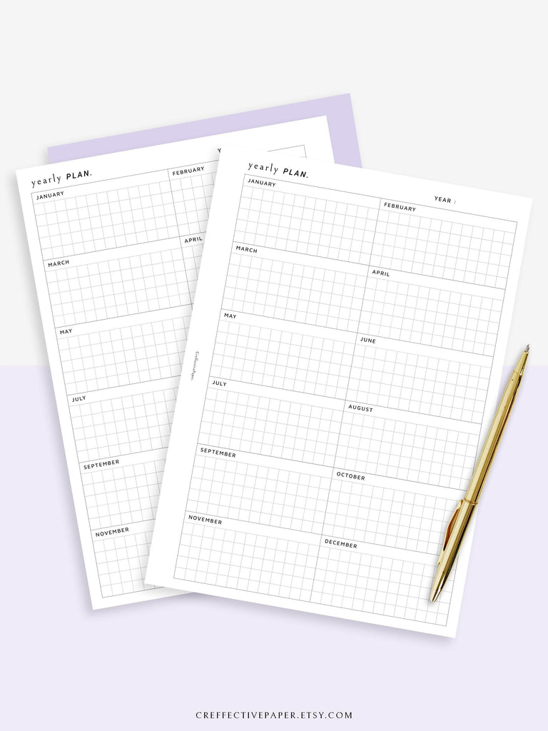 Y106 | Year on a Page, Grid Layout – CreffectivePaper